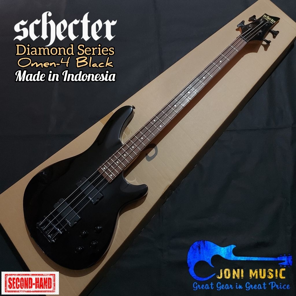 Jual Bass Schecter Diamond Series Omen 4 Black Original | Shopee Indonesia