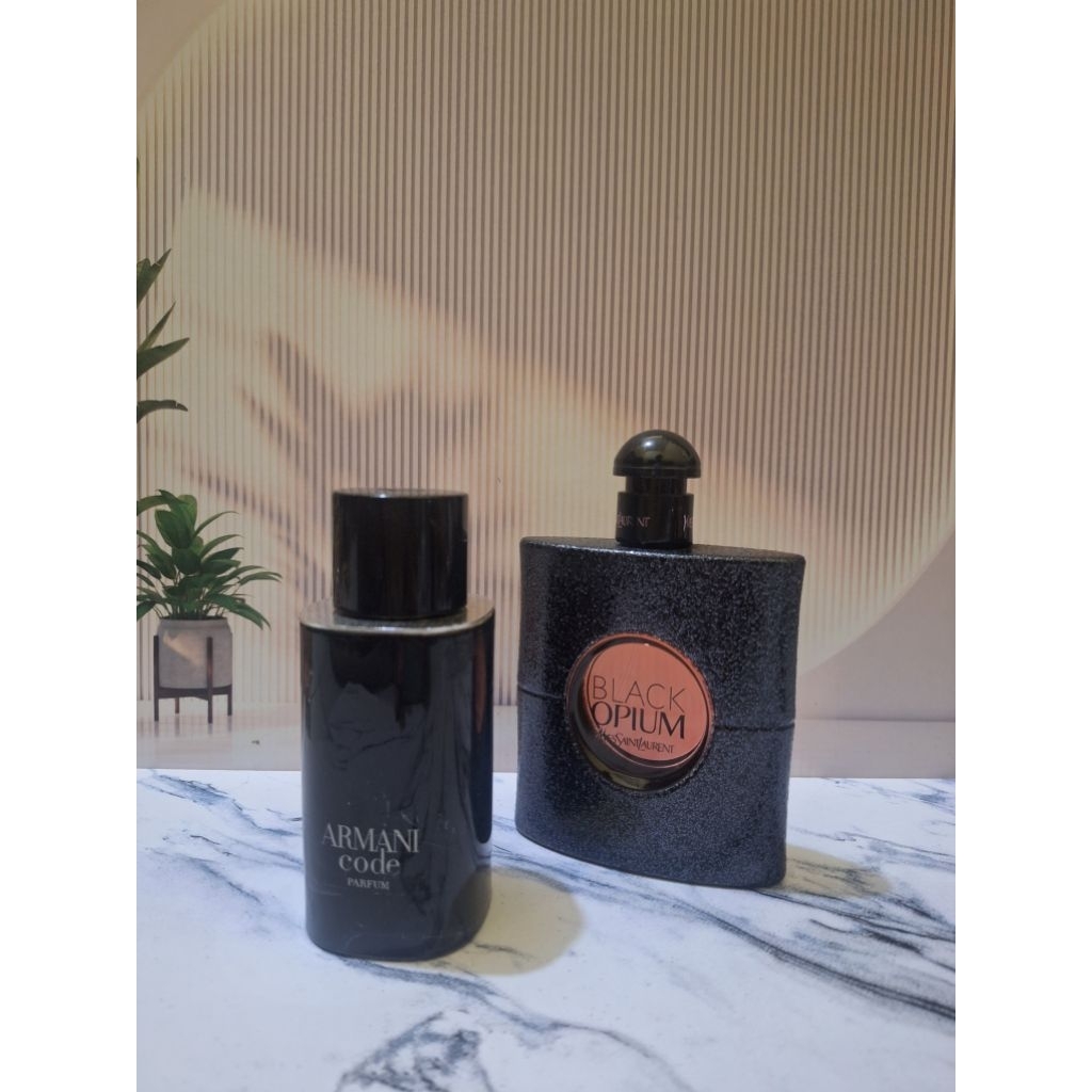 Jual PARFUM COUPLE Y5L BLACK OPIUM 90ML & ARMANI BLACK CODE PARFUME ...