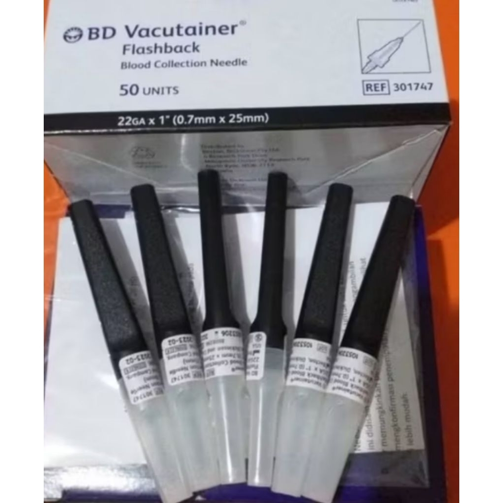 Jual BD vacutainer flashback no 22 / blood collection needle-1box ...