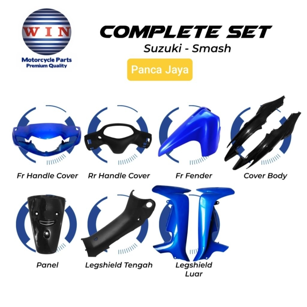 Jual COMPLETE SET BODY SEPEDA MOTOR SUZUKI SMASH LAMA HITAM TAHUN 2001 ...