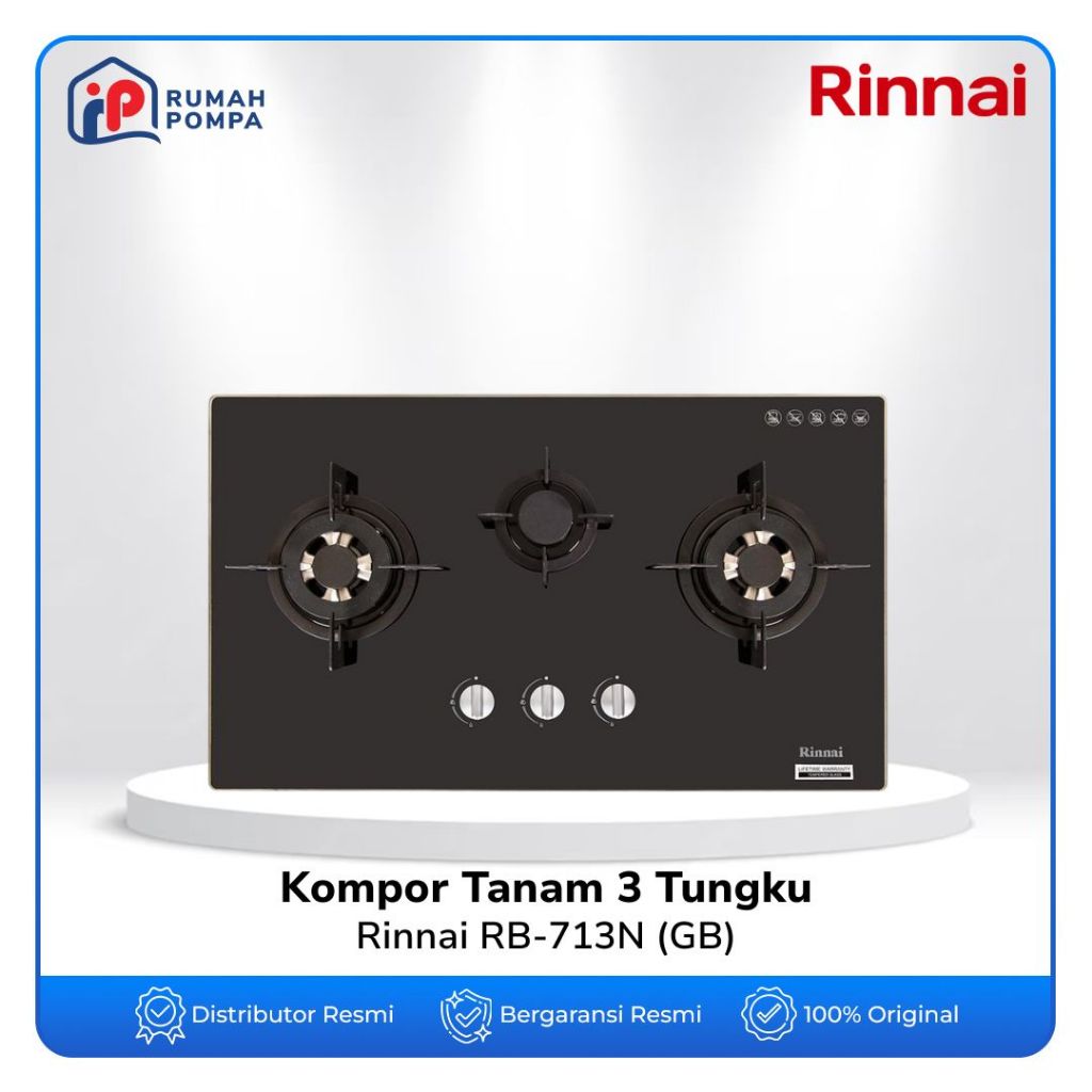 Jual Kompor Tanam 3 Tungku Rinnai RB-713N (GB) | Shopee Indonesia