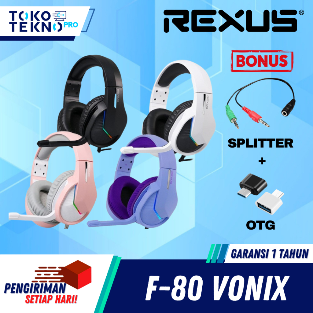 Jual Rexus F80 Vonix Gaming Headset | Shopee Indonesia