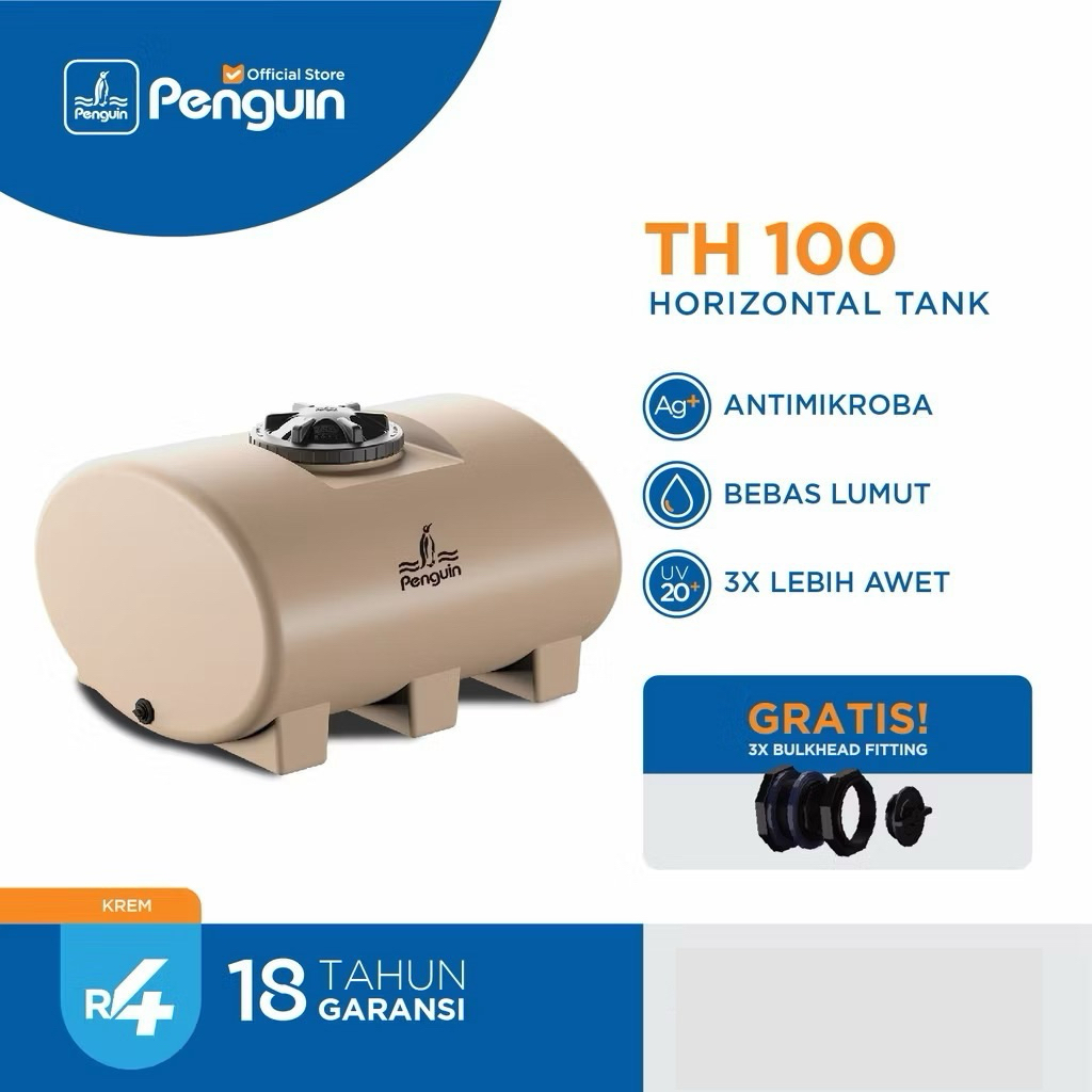 Jual PENGUIN TH100 TH 100 1000 LITER TANDON TANGKI TOREN AIR HORISONTAL ...