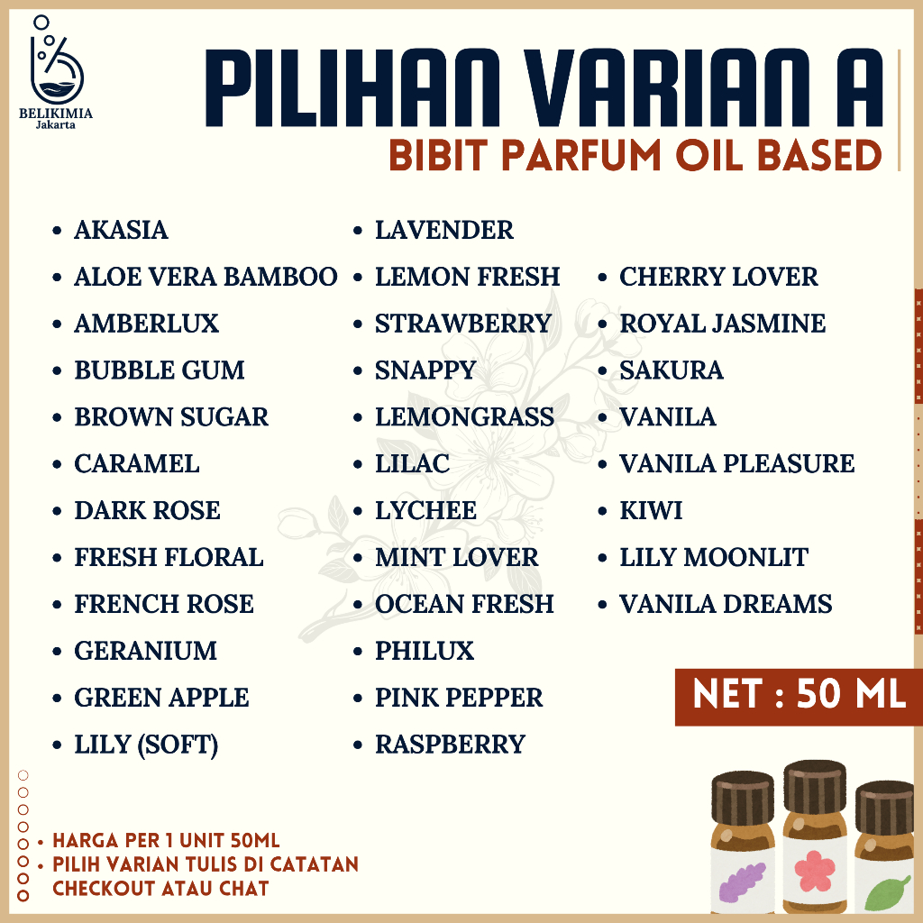 Jual Bibit Parfum 50ml - Biang Parfum non Alkohol - Fragrance Oil ...