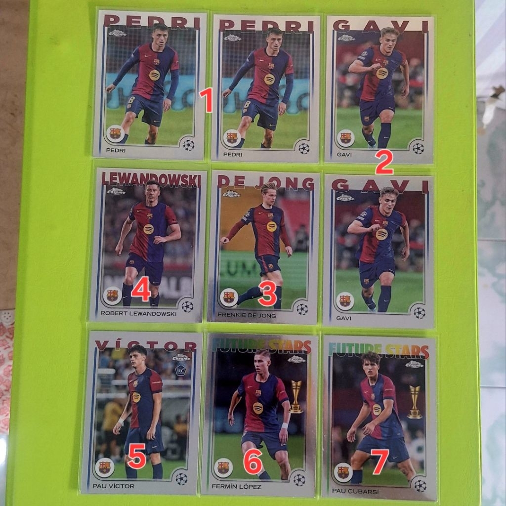 Jual Kartu Bola Topps Chrome UCC 24-25 Barcelona Pedri Gavi Lewandowski ...