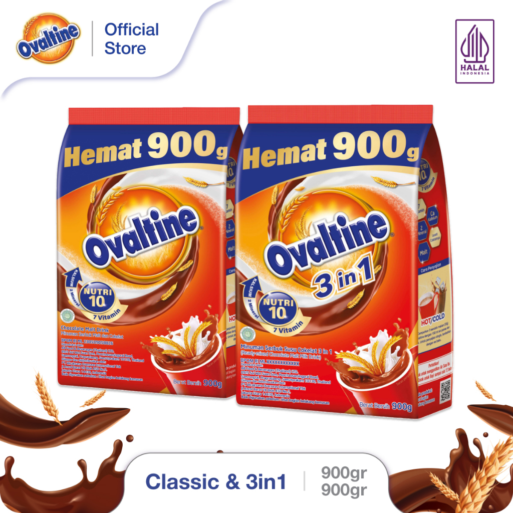 Jual OVALTINE Paket Bundle Classic 900g dan 3in1 900g | Shopee Indonesia