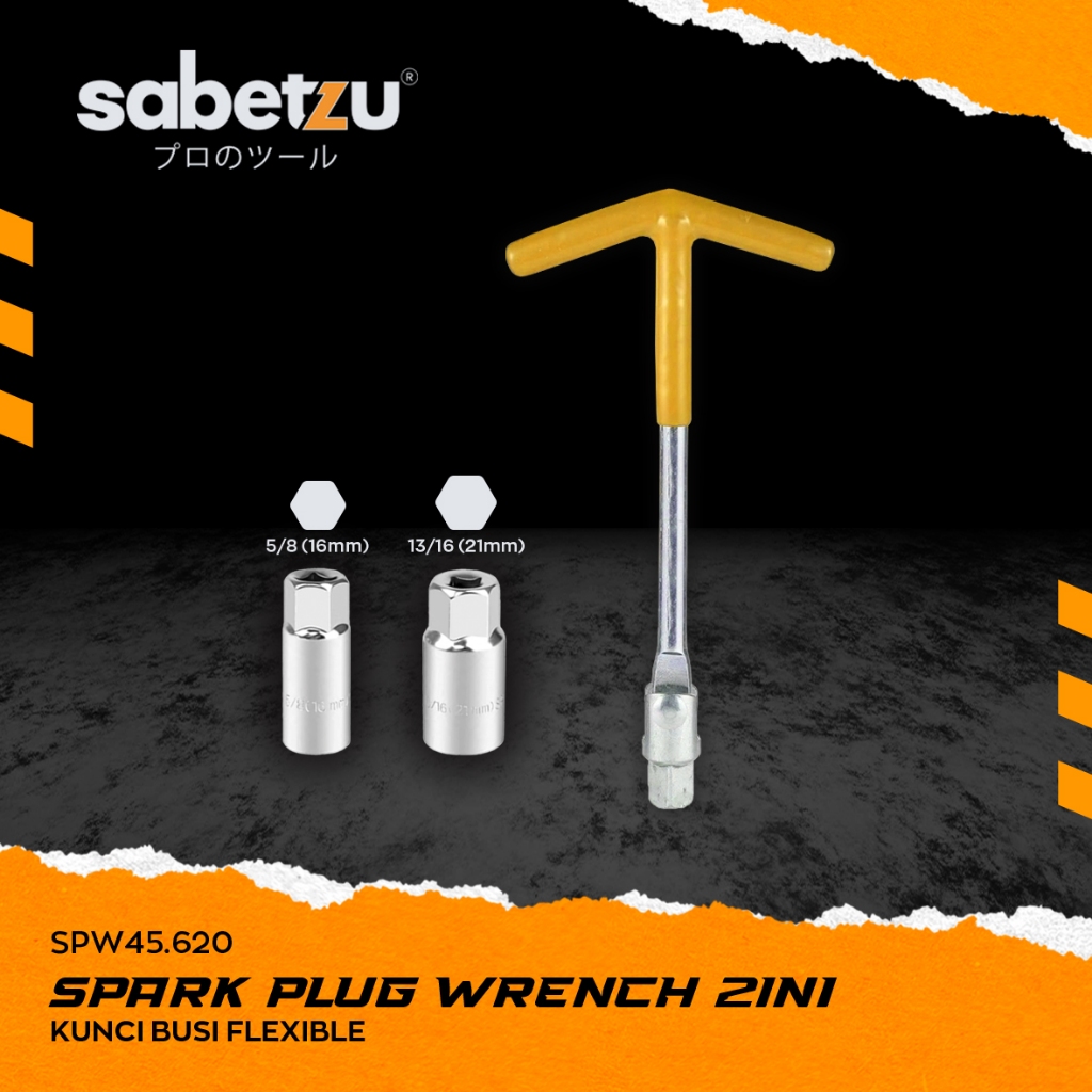 Jual SABETZU Kunci Busi Flexible 16 mm 21 mm Set Kunci Busi T Mobil ...