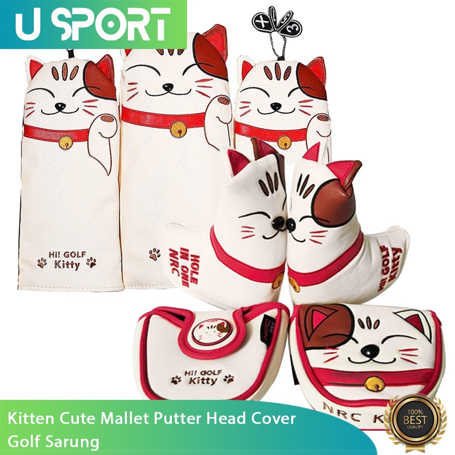 Jual Kitten Cute Mallet Semi-circular Putter Head Cover Golf / Iron ...