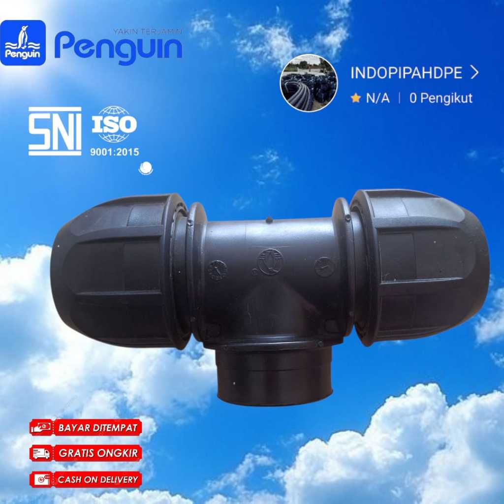 Jual FEMALE TEE HDPE 90x3 inch ATAU TEE DRAT DALAM HDPE | Shopee Indonesia