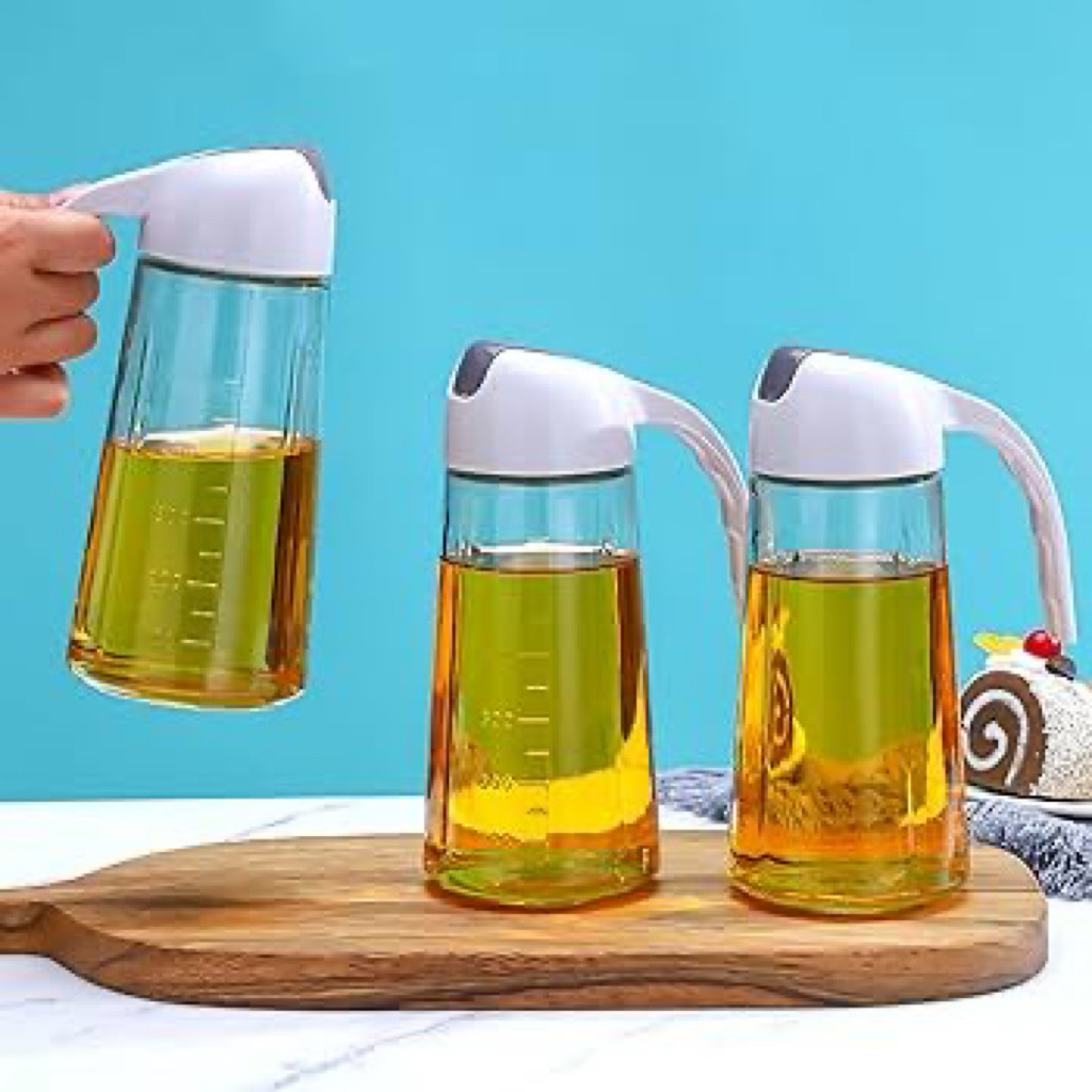 Jual Botol Minyak Goreng Serbaguna Kaca Bening 630 ml / Tempat Minyak ...