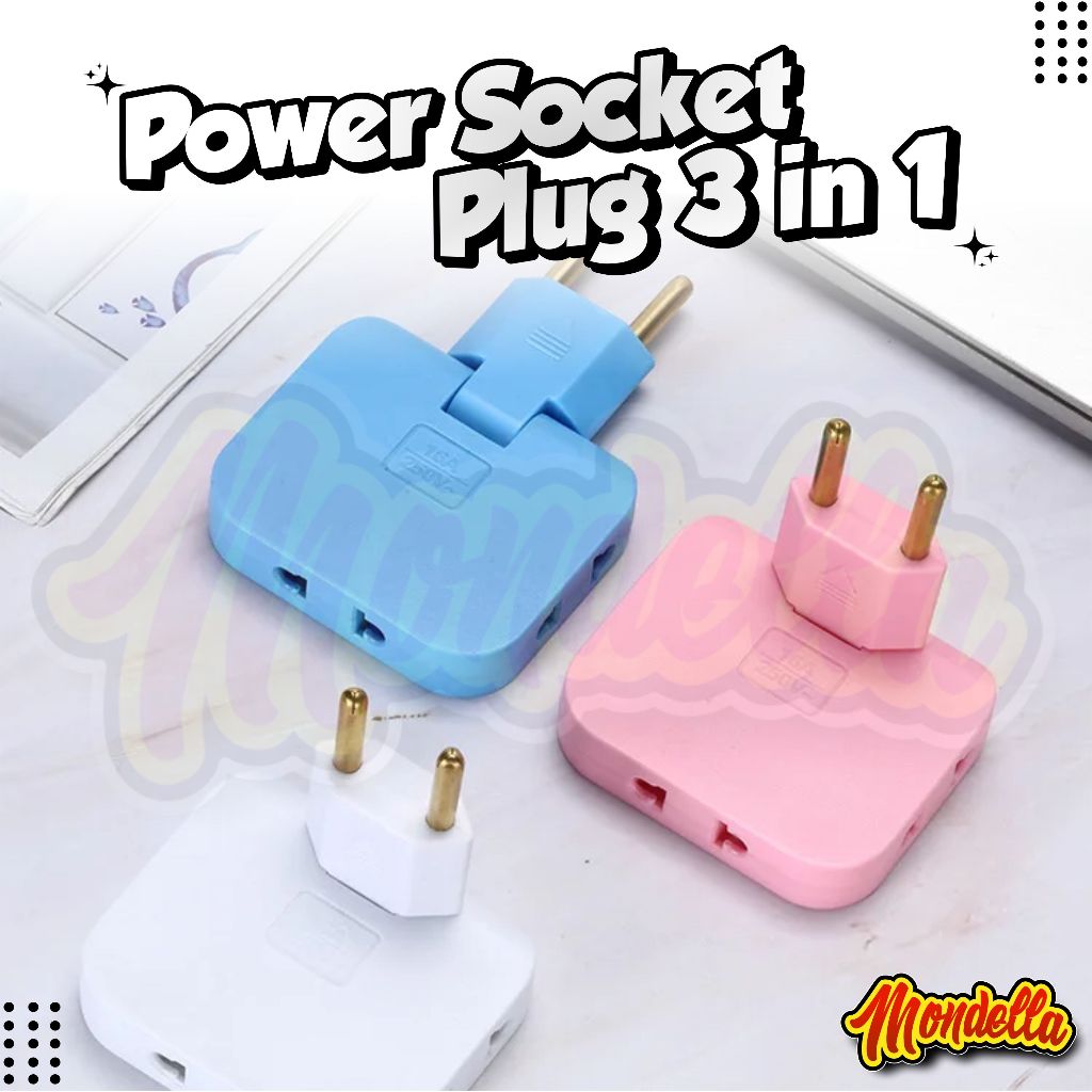 Jual Power Socket Plug in 3 Lubang Colokan Steker Lipat Stop Kontak ...