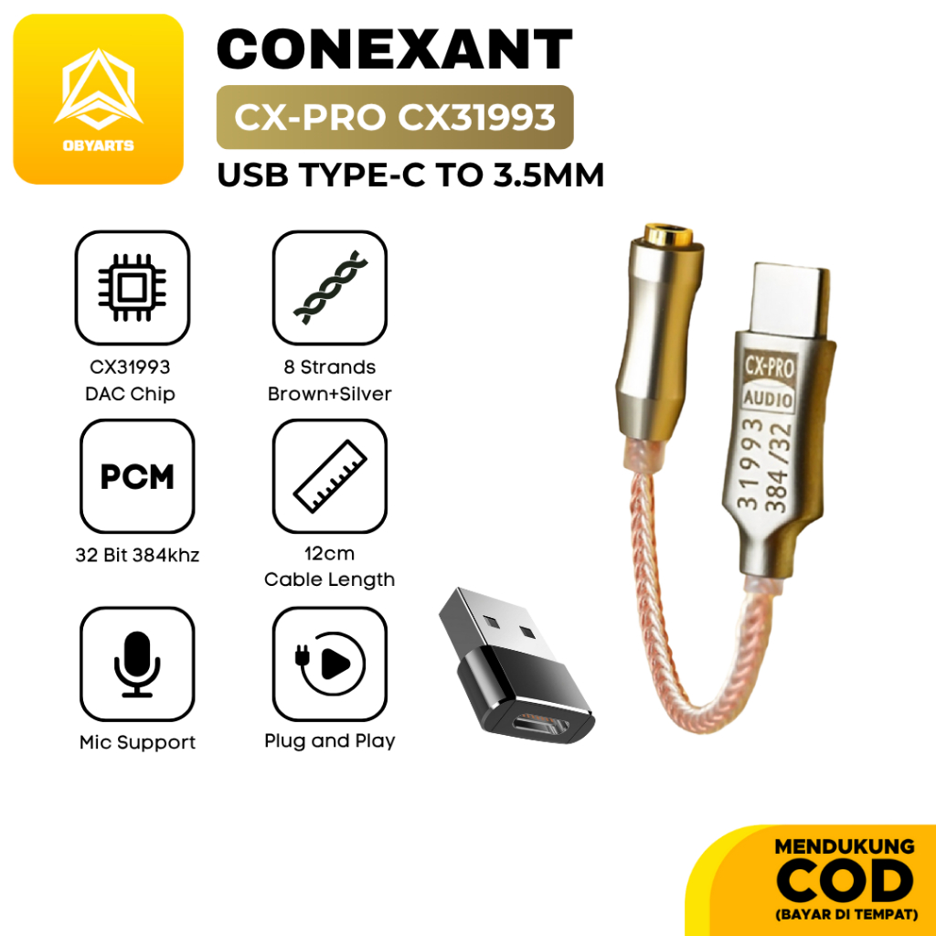 Jual CONEXANT CX-PRO Dongle DAC CX31993 Realtek ALC5686 Kabel Audio Converter USB Type C to 3 ...