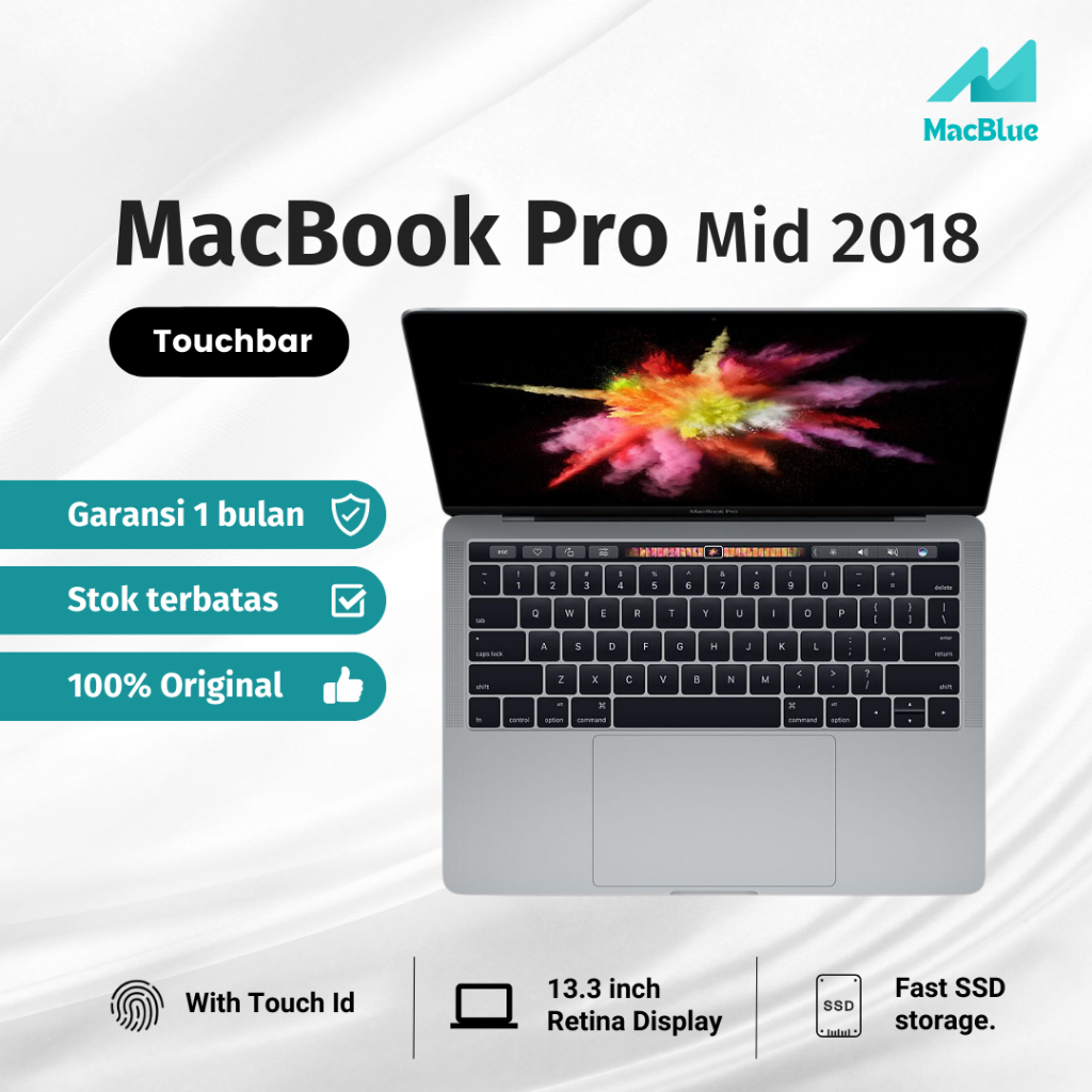 Jual Macbook Pro 2018 Touchbar 13" i5/i7 128gb 256gb 512gb Second Original Space Grey Silver ...