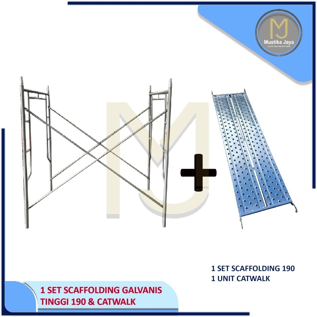 Jual 1 SET Scaffolding Main Frame 190 cm + 1 UNIT Catwalk Perancah ...