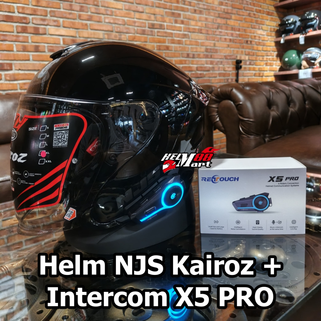 Jual Helm NJS KAIROZ + Interkom X5 NEW / X5 PRO (Paket Helm & Intercom ...