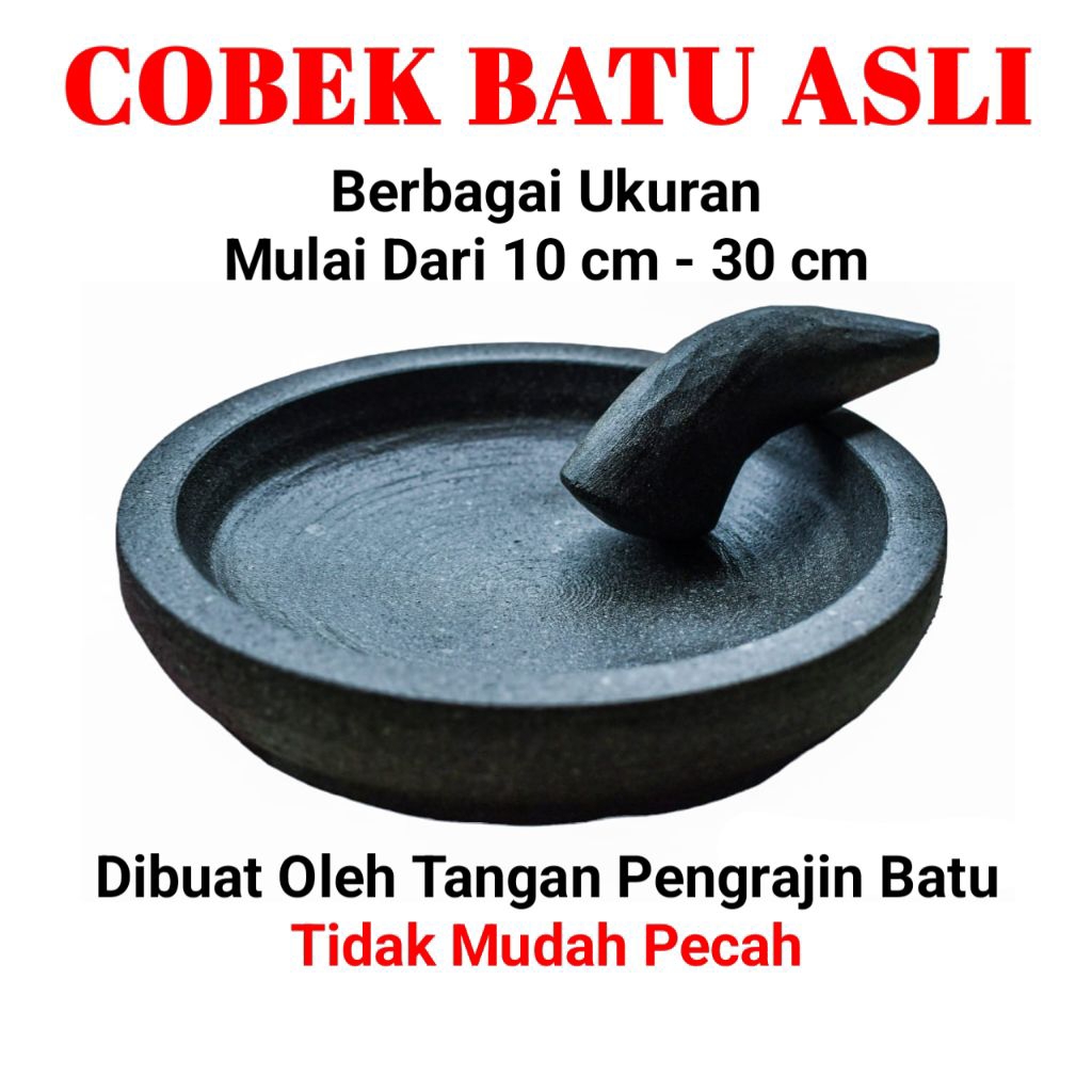 Jual Cobek Batu Asli Free Mutu / Cobek Batu Asli 20 cm / Cobek Batu ...