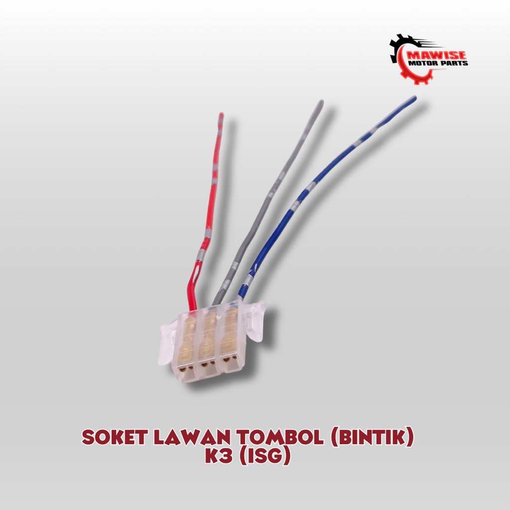 Jual SOKET LAWAN TOMBOL BINTIK K3 ISG [ECER] - Soket Tombol 3 Pin ...