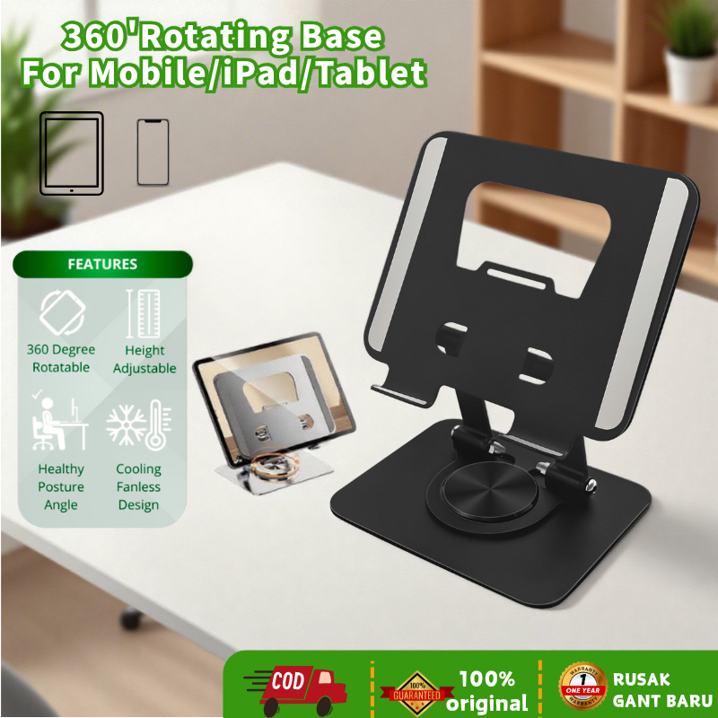 Jual Tablet Stand Holder Aluminium Alloy Dudukan Foldable 360 Rotatable ...