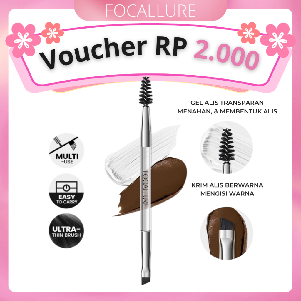 Jual FOCALLURE 2-IN-1 Makeup Tool Eyebrow Brush Multi-use Eye Brow Brushes FA-T17 | Shopee Indonesia