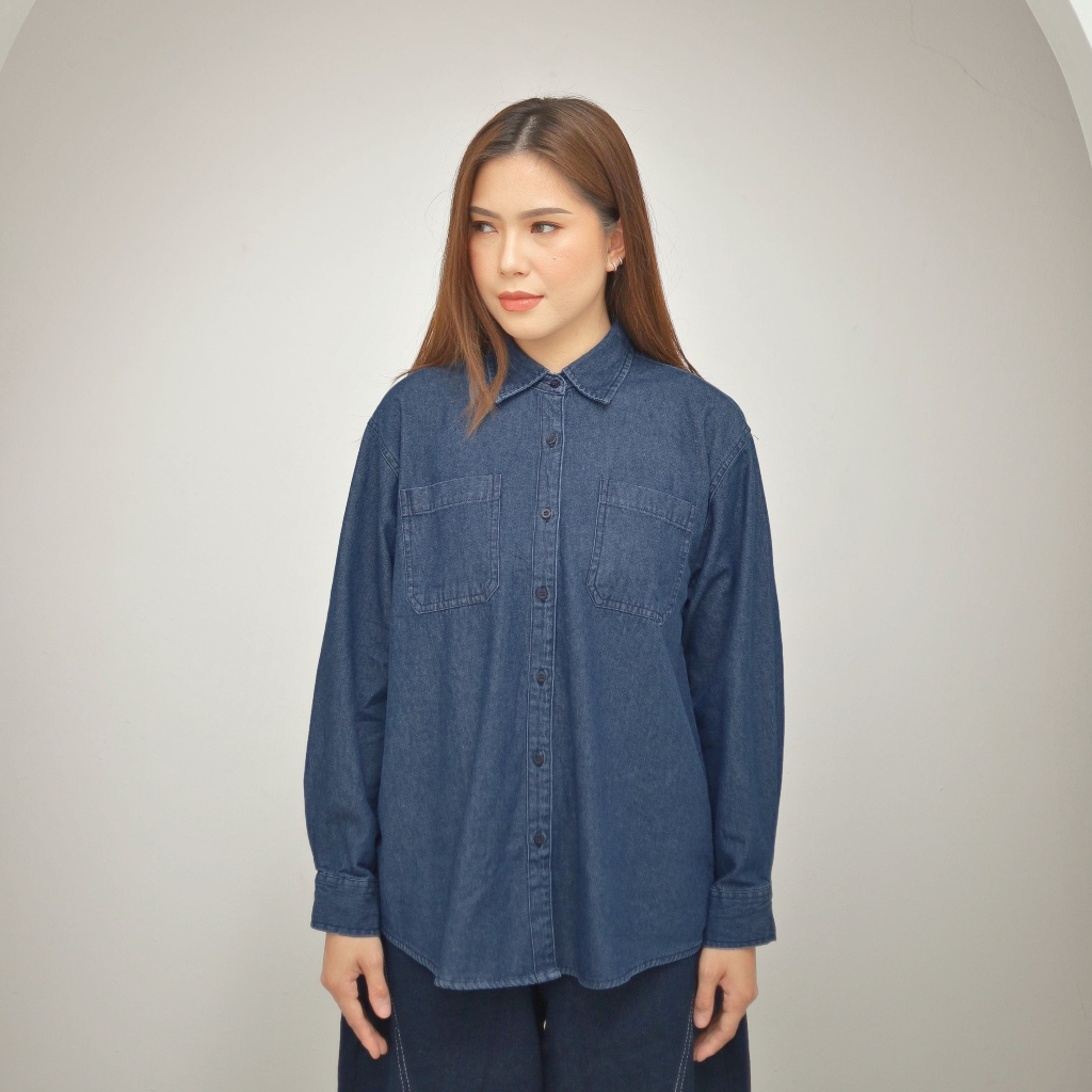 Jual GIYOMI ID - Shena Shirt / Kemeja Wanita / Kemeja Bahan Denim ...