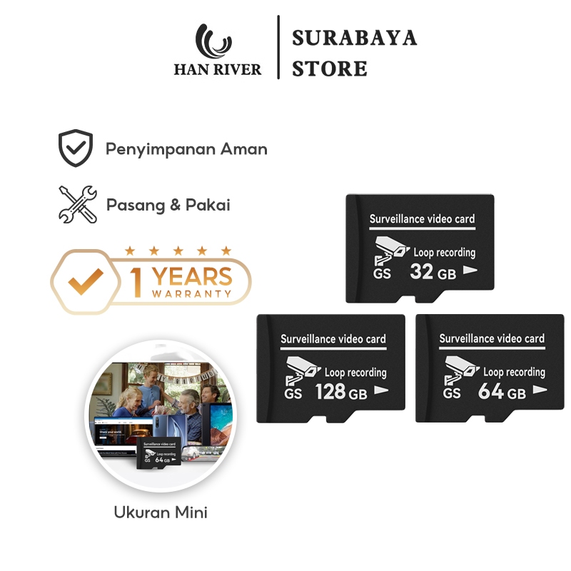 Jual HAN River Memory Card MicroSDXC 32GB 64GB 128GB Kartu Memori 4K ...