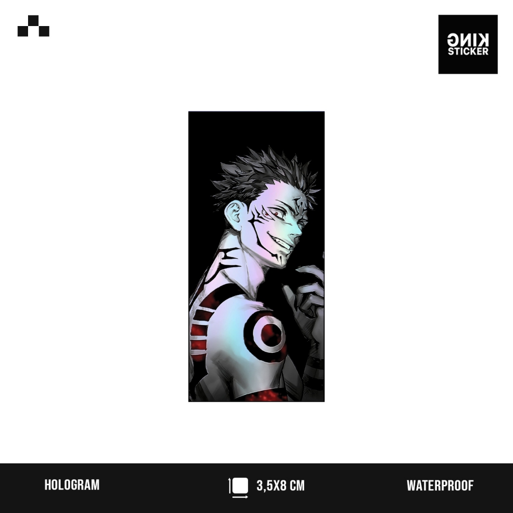 Jual Sticker Ryomen Sukuna Jujutsu Kaisen Hologram Effect, Bahan Vinyl ...