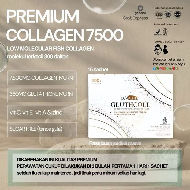 Jual La Vichi Gluthcoll Collagen “30 Days Treatment” Fish Collagen Low ...