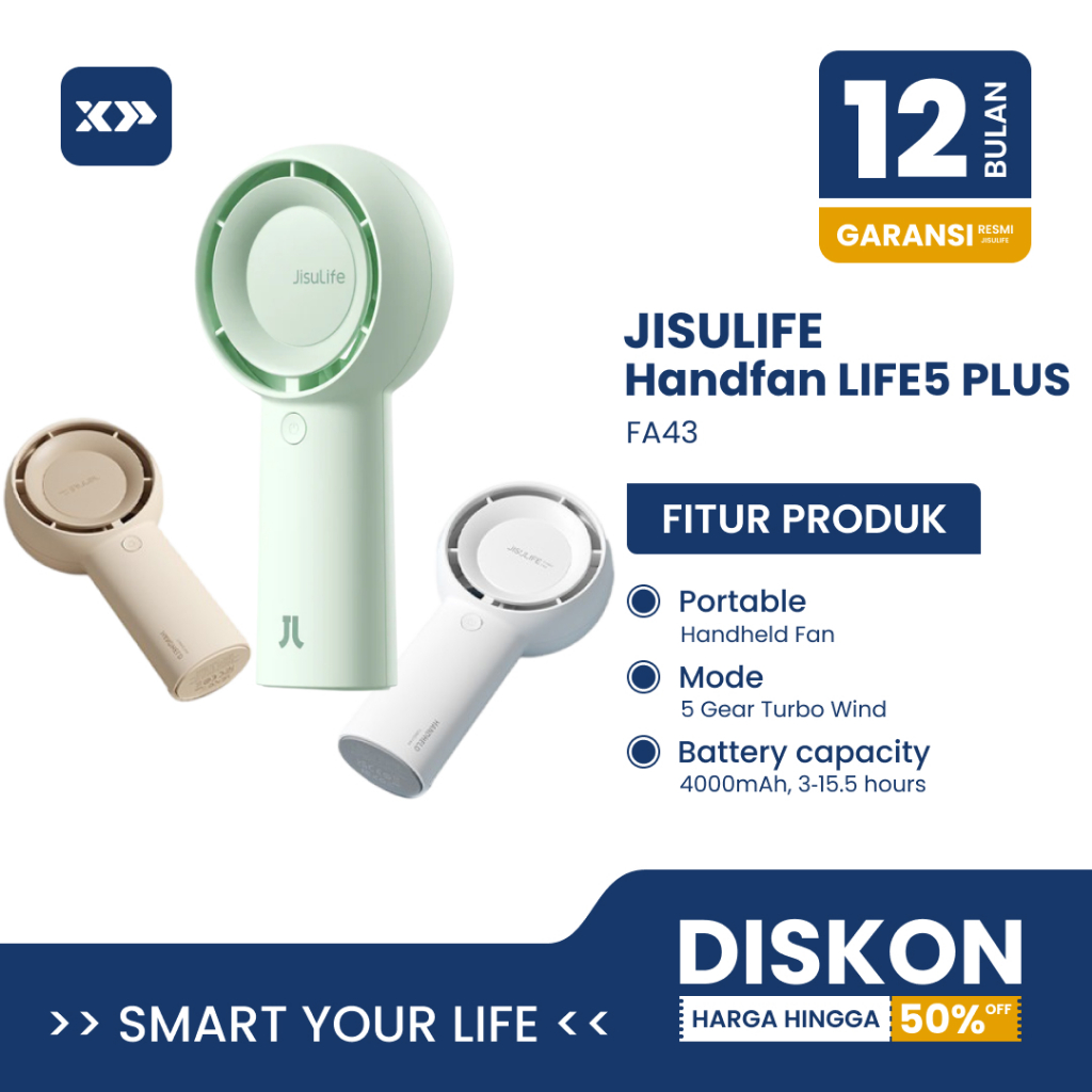 Jual Kipas Angin Genggam JisuLife Handheld Fan Life5 Plus FA43 ...