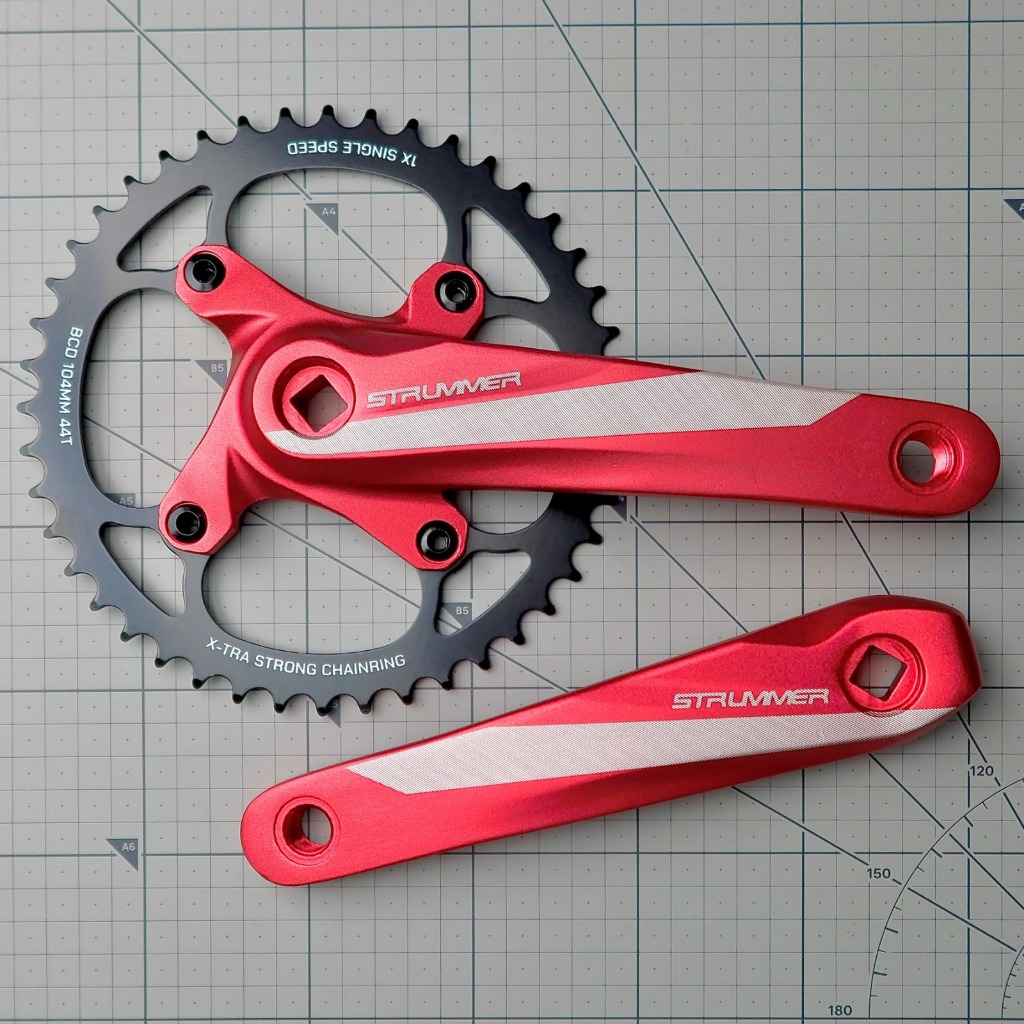 Jual Strummer Crankset Single Crank Arm 170 165 mm Square Kotak BCD 104 ...