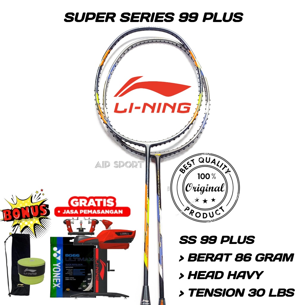 Jual Raket Badminton Li-Ning Super Series SS 99 Plus Original | Shopee ...