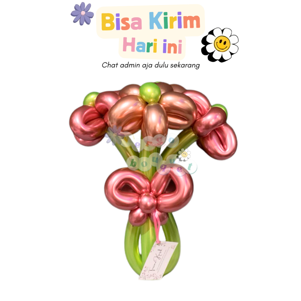 Jual Vergo.bouquet | Bouquet Balon Bunga TANGKAI PENDEK Wisuda Foil ...