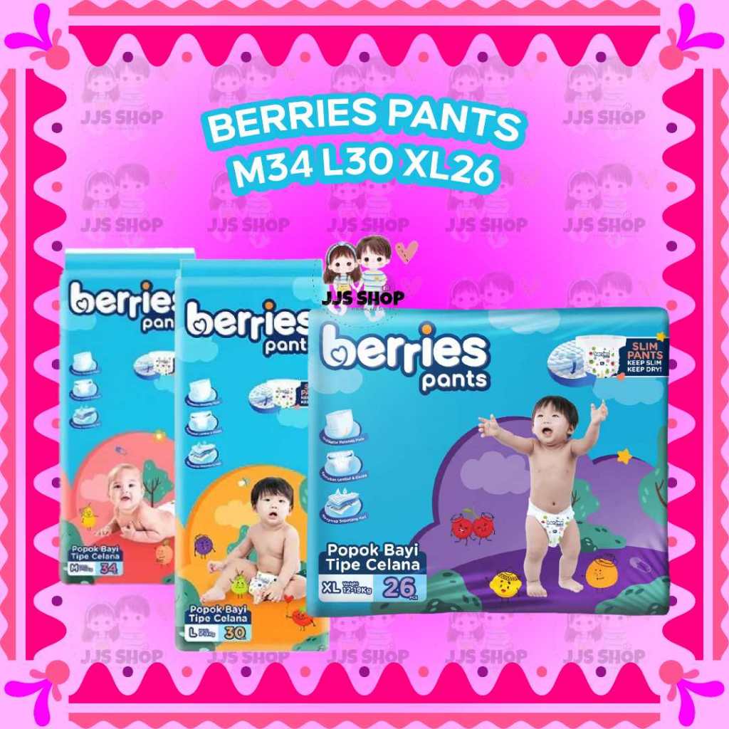 Jual BERRIES PANTS POPOK CELANA BAYI TIPE CELANA M34 L30 XL26 M9 L8 XL7 ...