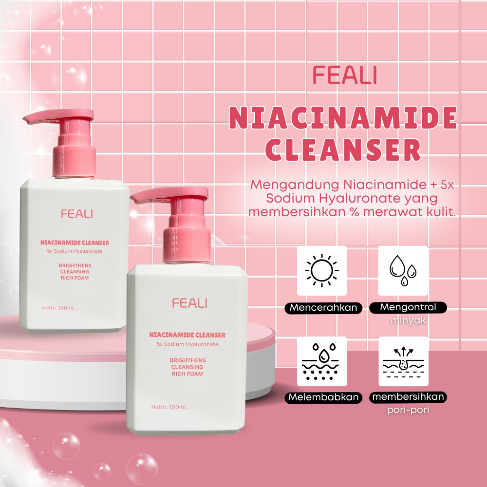 Jual [BPOM] FEALI - Facial Wash Niacinamide 5x Sodium Hyaluronate ...