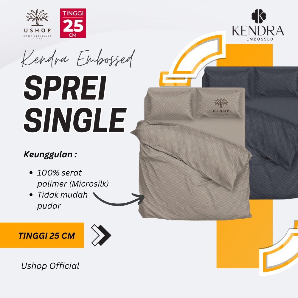 Jual KENDRA Polos Sprei 120x200 Tinggi 25 Cm - Single Size HOTEL BEDDING SP120KKP Ushop | Shopee ...