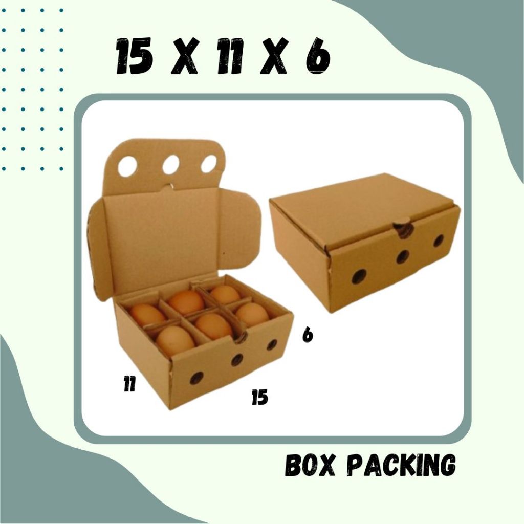 Jual Box telur 15x11x6 LD Kardus Telur isi 6 Packing Kotak Dus Telur ...