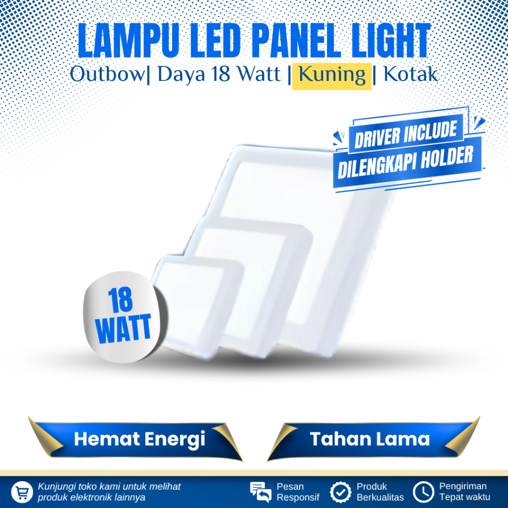 Jual LAMPU DOWNLIGHT LED OUTBOW 18 WATT KOTAK CAHAYA KUNING LAMPU LED ...