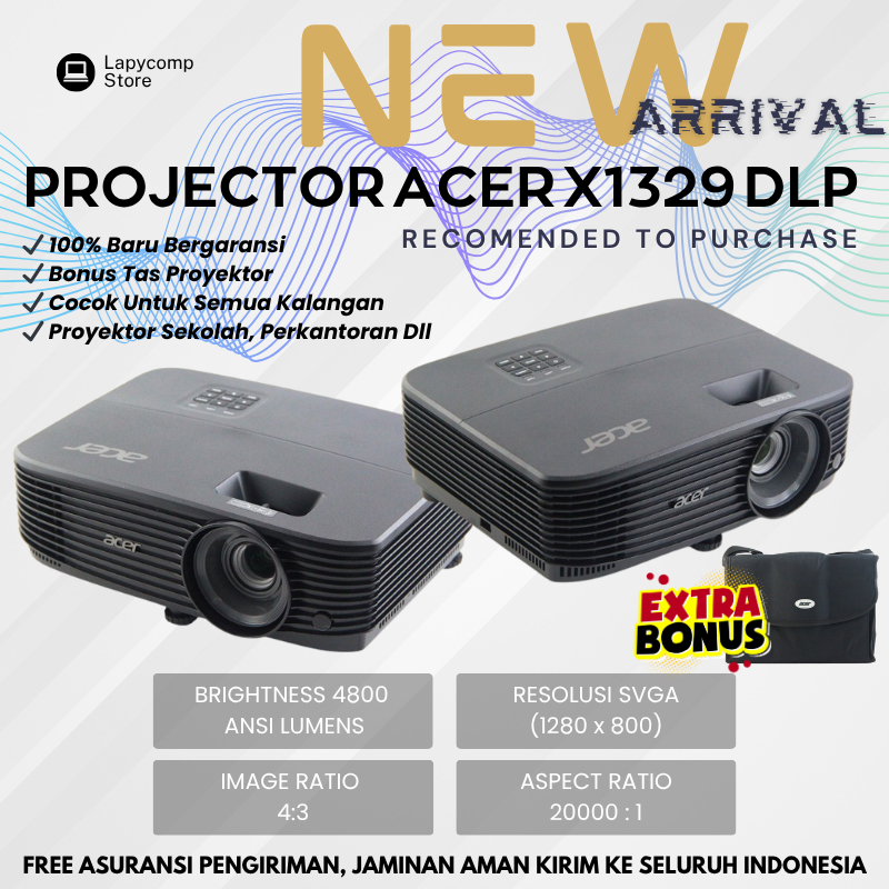 Jual ACER X1329 DLP Smart Proyektor 4800 ANSI Lumens Original Home ...