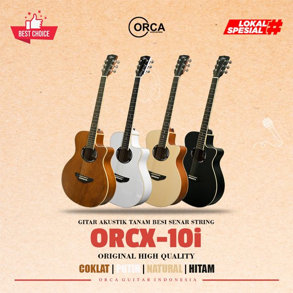 Jual ORCA Gitar Akustik Tanam Besi ORCX - 10i Senar String Guitar | Shopee Indonesia