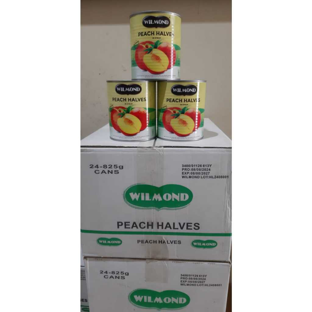 Jual Wilmond Canned Peach Halves 825gr - Buah Kaleng Segar-KARTON ISI ...