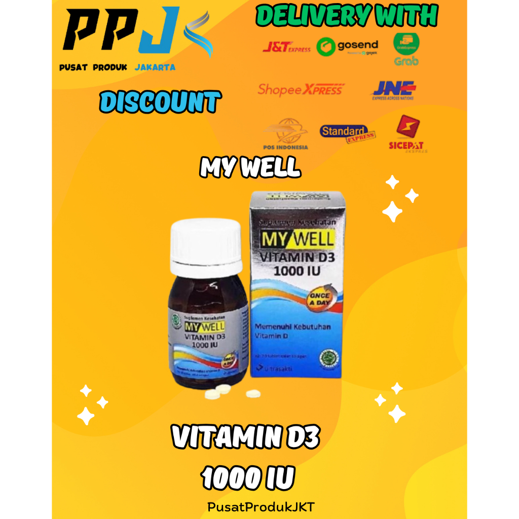 Jual My Well Vitamin D3 1000 IU Isi 20 Tablet - Vitamin D | Shopee ...