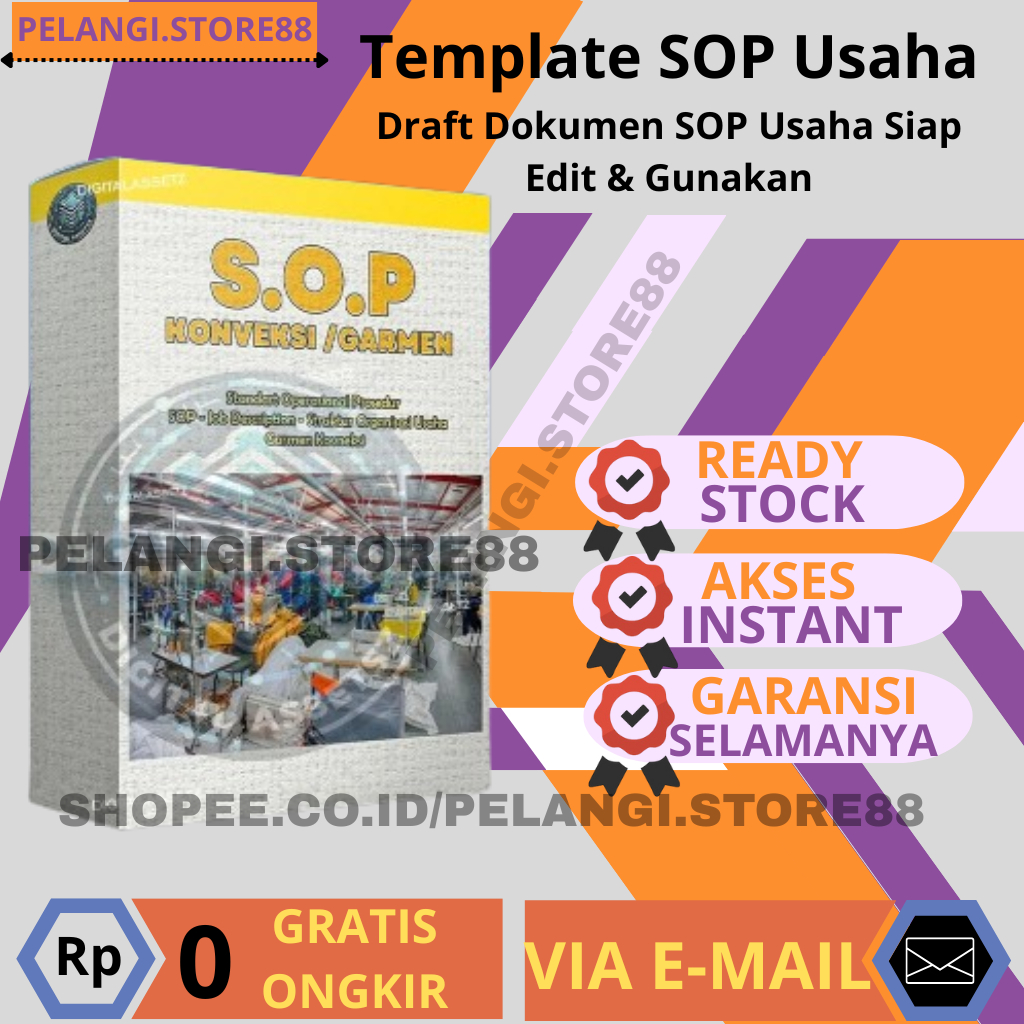 Jual Paket Full SOP KONVEKSI GARMEN - Standar Operasional Prosedur ...