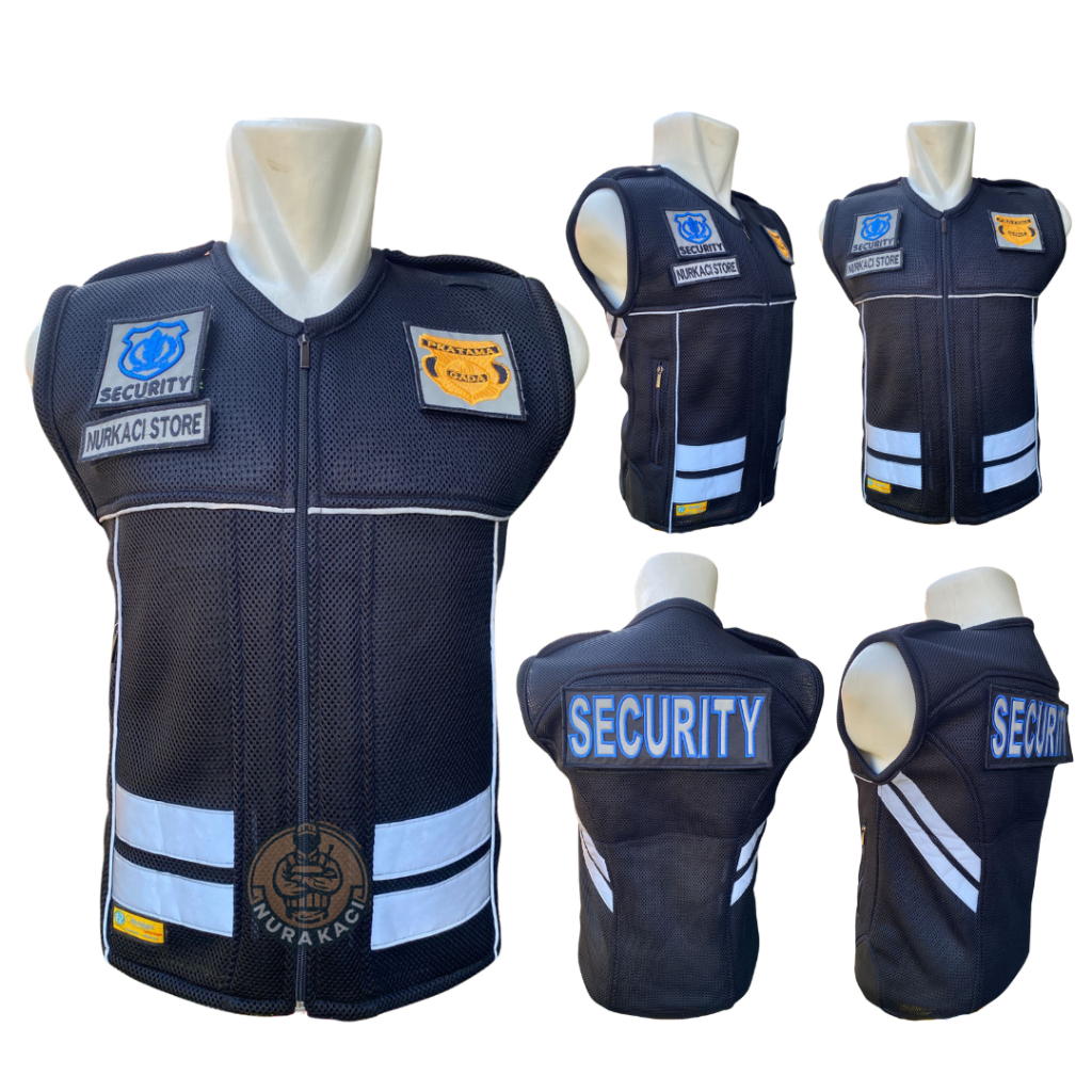 Jual Gratis Nama Dada Rompi Satpam Model Terbaru Security Hitam ...