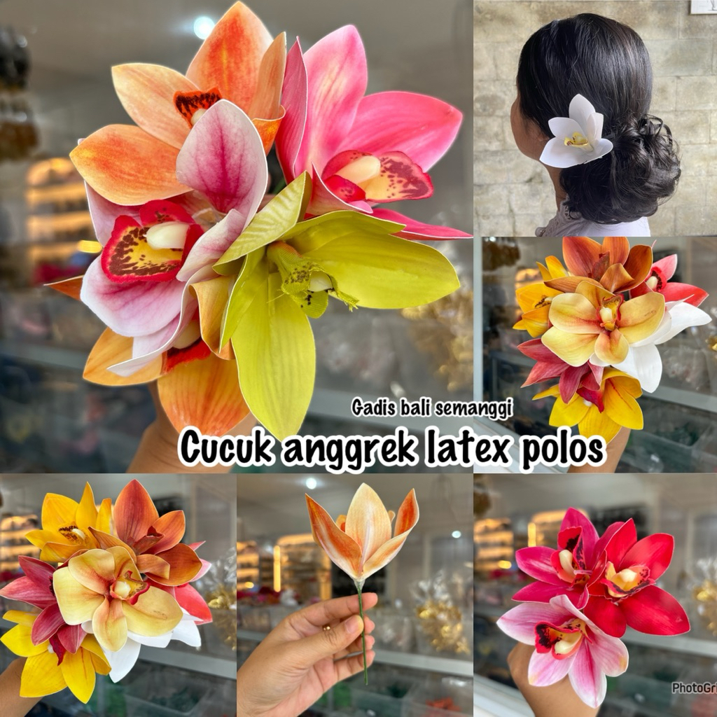 Jual bunga tusuk anggrek latex polos/ bunga anggrek/ anggrek tusuk ...