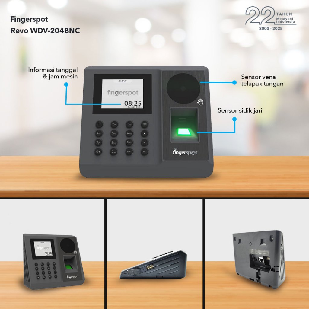 Jual Fingerspot Revo WDV-204BNC | Mesin Absensi Sidik Jari Fingerprint ...