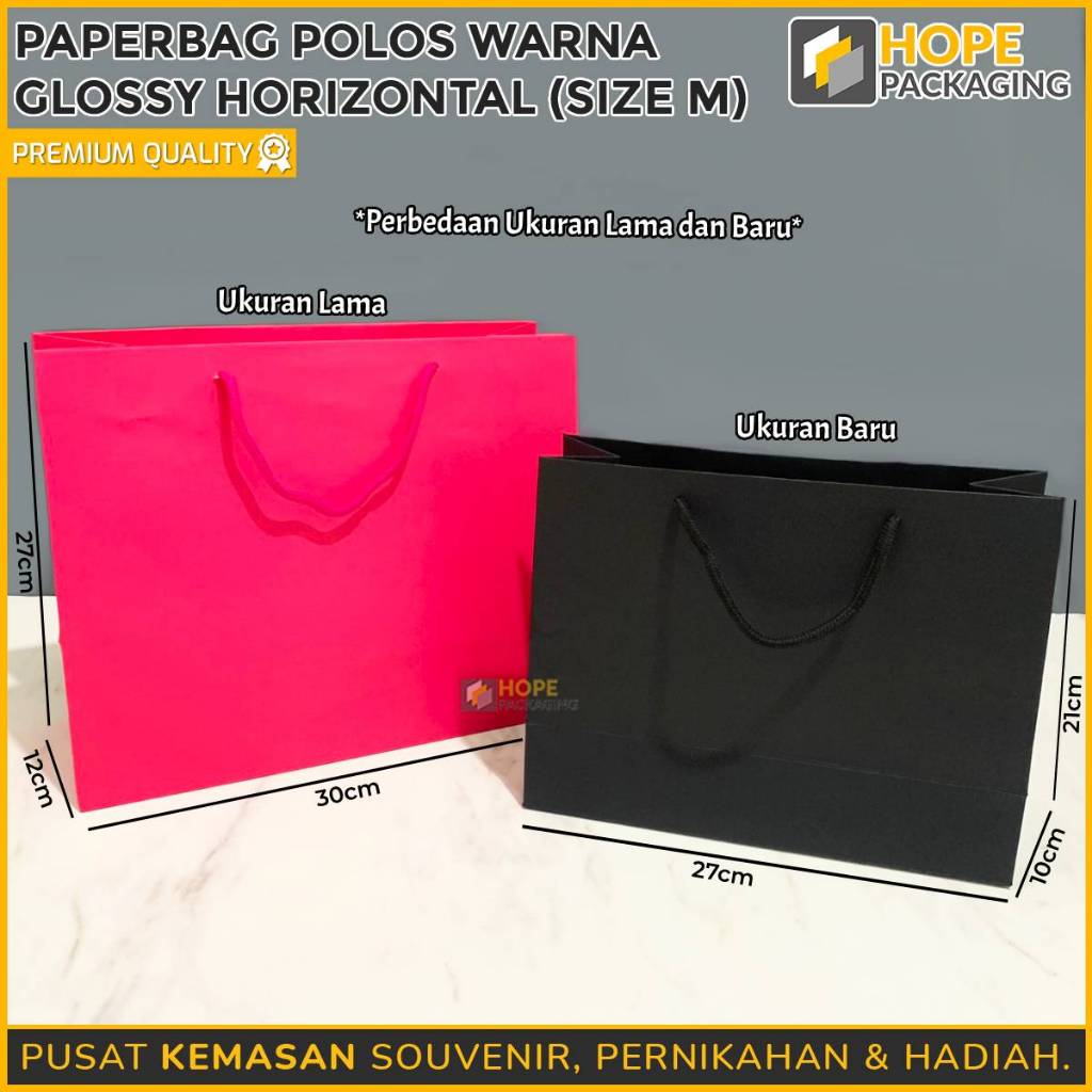 Jual Paper Bag Glossy Tali Premium Horizontal / Paper Bag Tas Kado ...