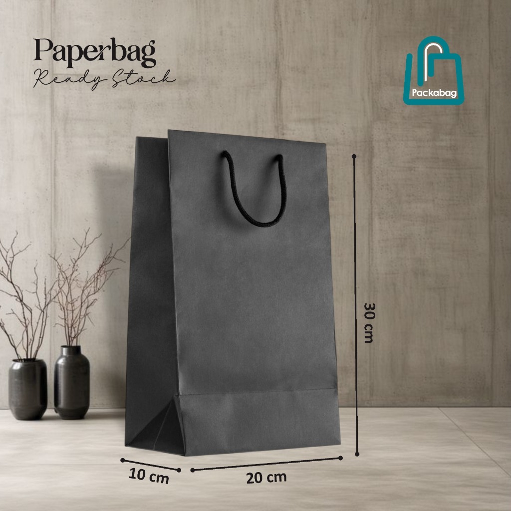 Jual (12pcs) Paper Bag Hitam Polos (1 Lusin) - Tas Souvenir Pernikahan ...