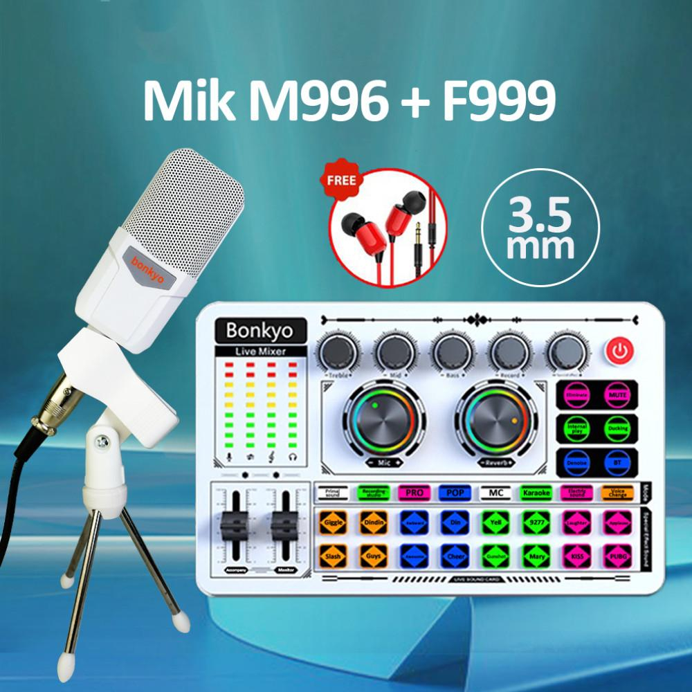 Jual Bonkyo M996 +F999+Headset Live Sound Card Live Mixer Periferal ...