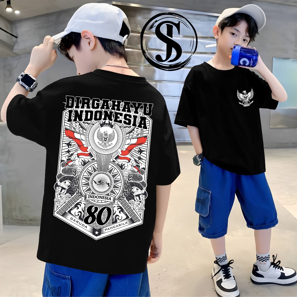 Jual Baju Kaos Outfit Pria Wanita Dewasa Anak Anak HUT RI Ke 80 Dirgahayu Kemerdekaan Republik ...