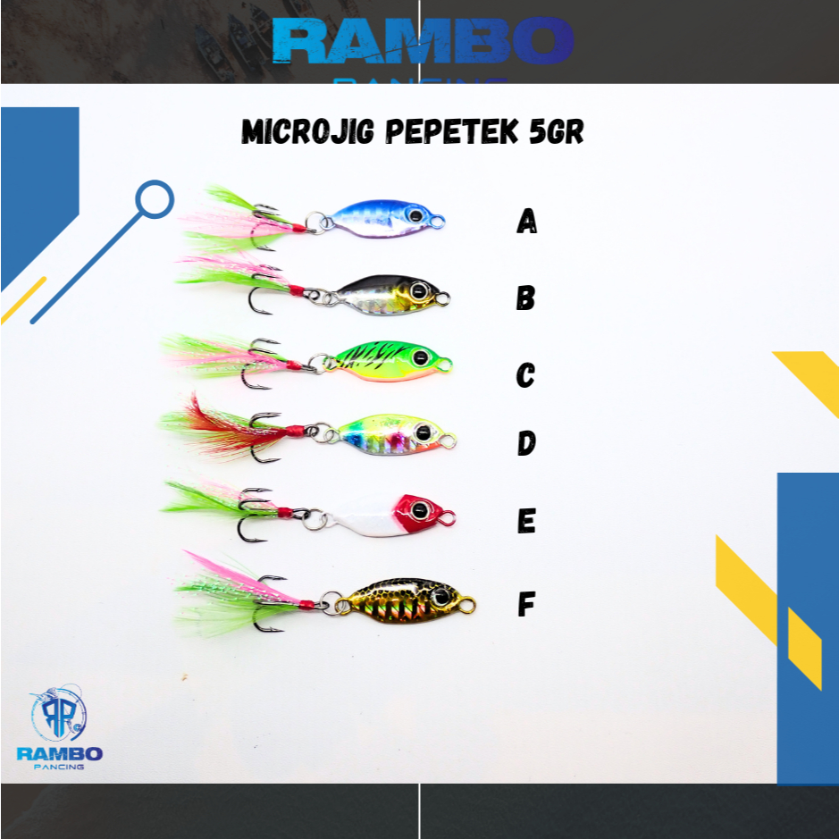 Jual RAMBO MICRO JIG PEPETEK 5 GR (variasi 6 warna) | Shopee Indonesia