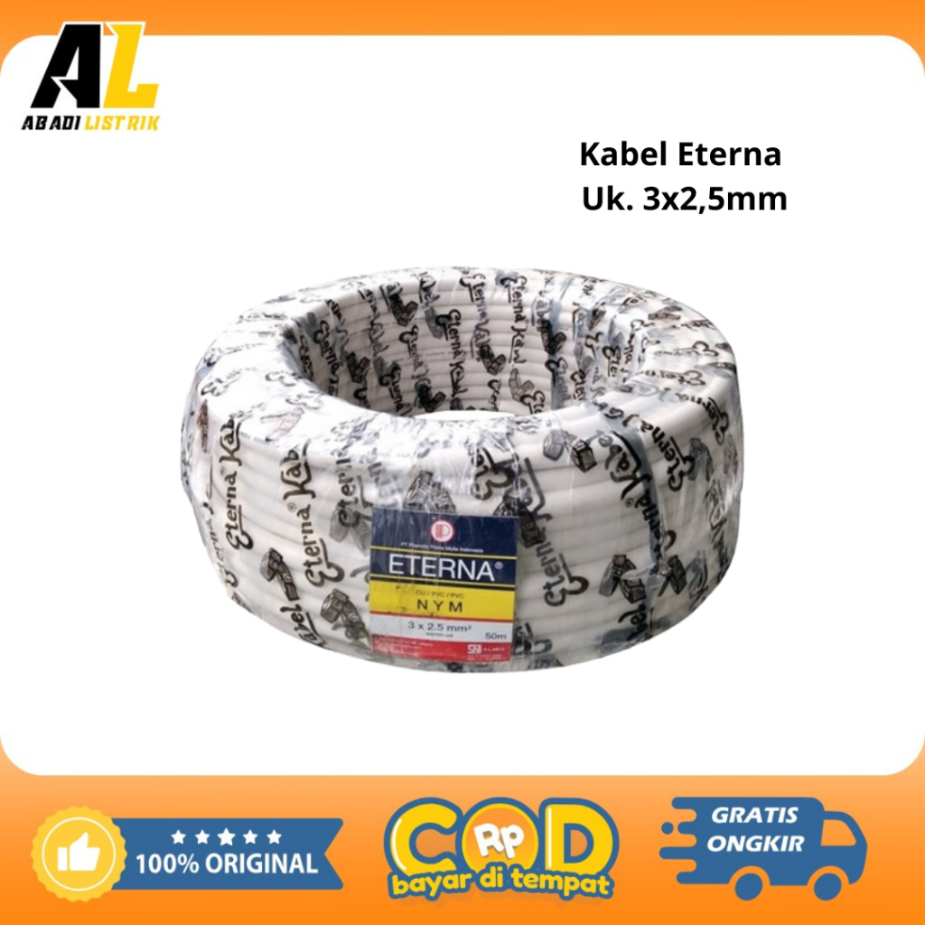 Jual Kabel listrik kawat NYM eterna 3 x 2,5mm 1 Roll 50 meter | Shopee Indonesia